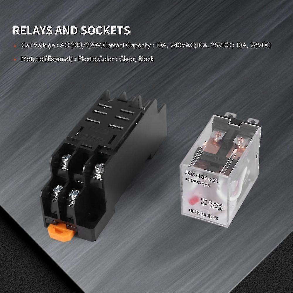 Ly2nj Hh62p-l Jqx-13f 220v Ac Coil Dpdt Power Relay 8 Pin W Ptf08a Socket | Fruugo UK