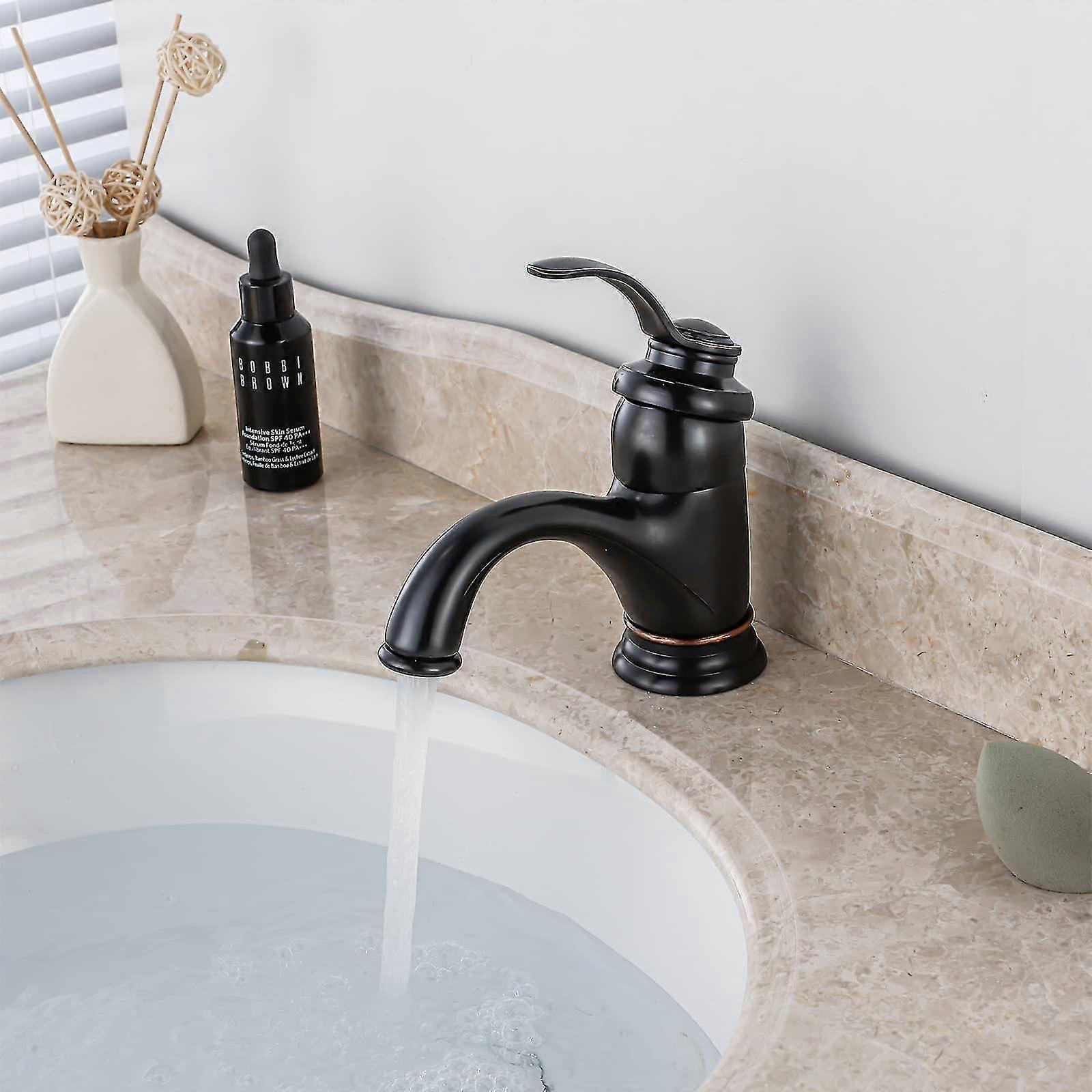 Bathroom Tap Black Retro Wash Basin Mixer Tap Antique Nostalgia ...