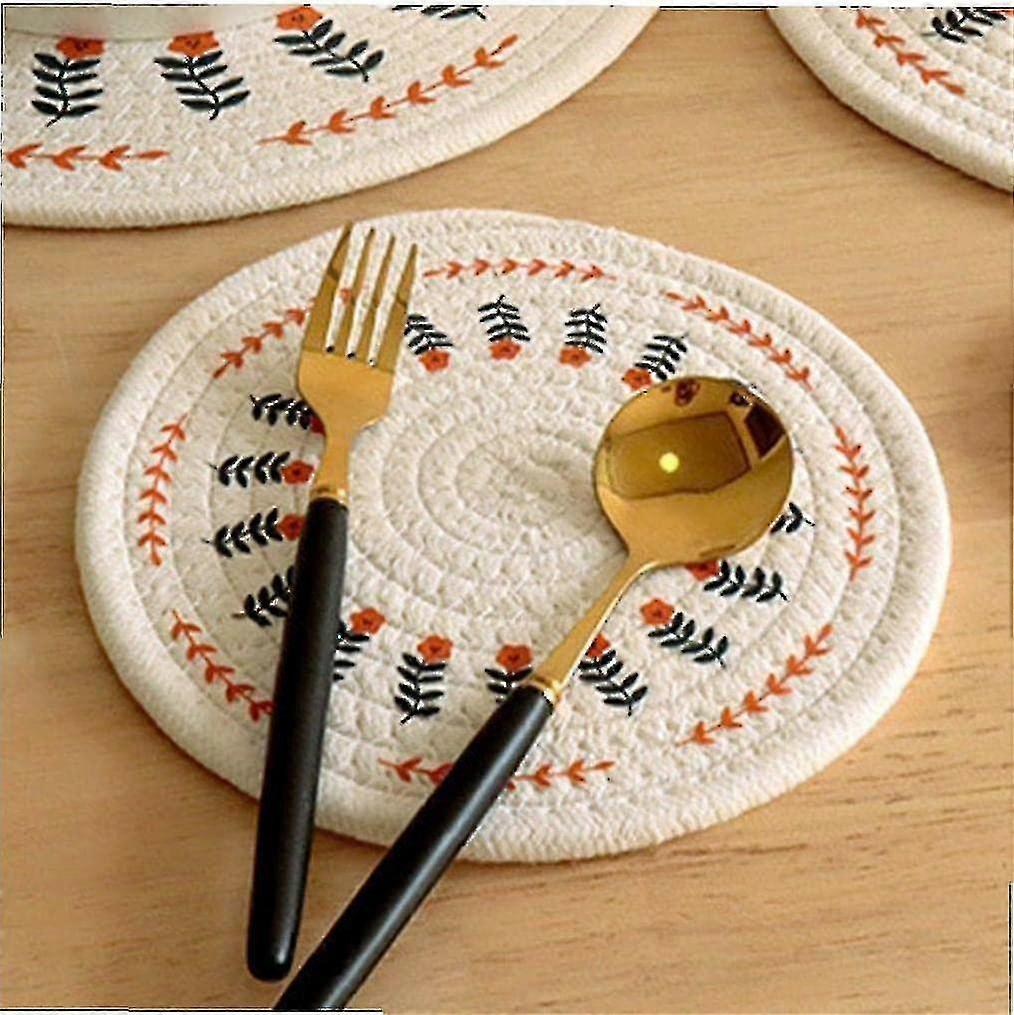 Handmade Woven Coasters 1pc Round Coasters Thickening Absorbent ...