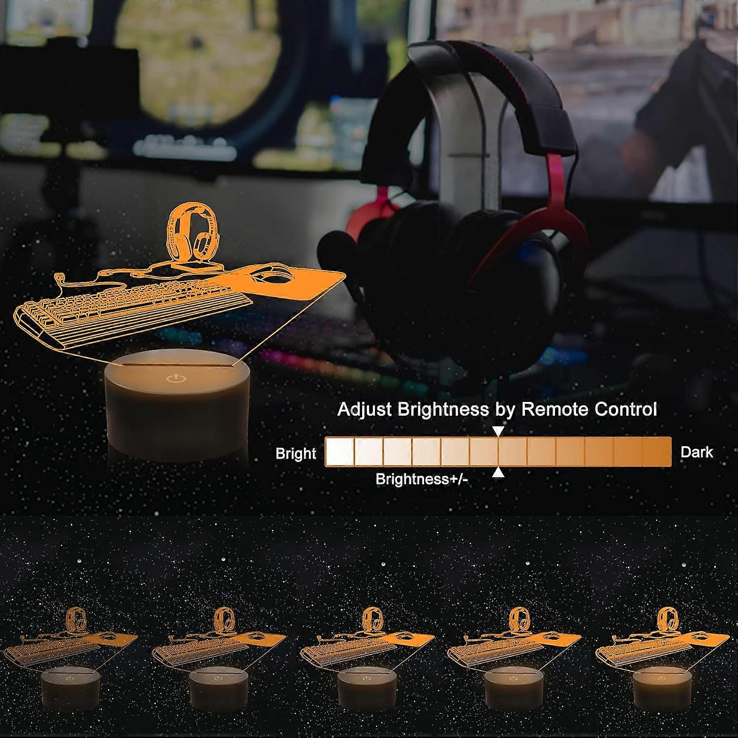 3D Gamepad Illusion Lamp, Game Controller Night Light with Remote ...