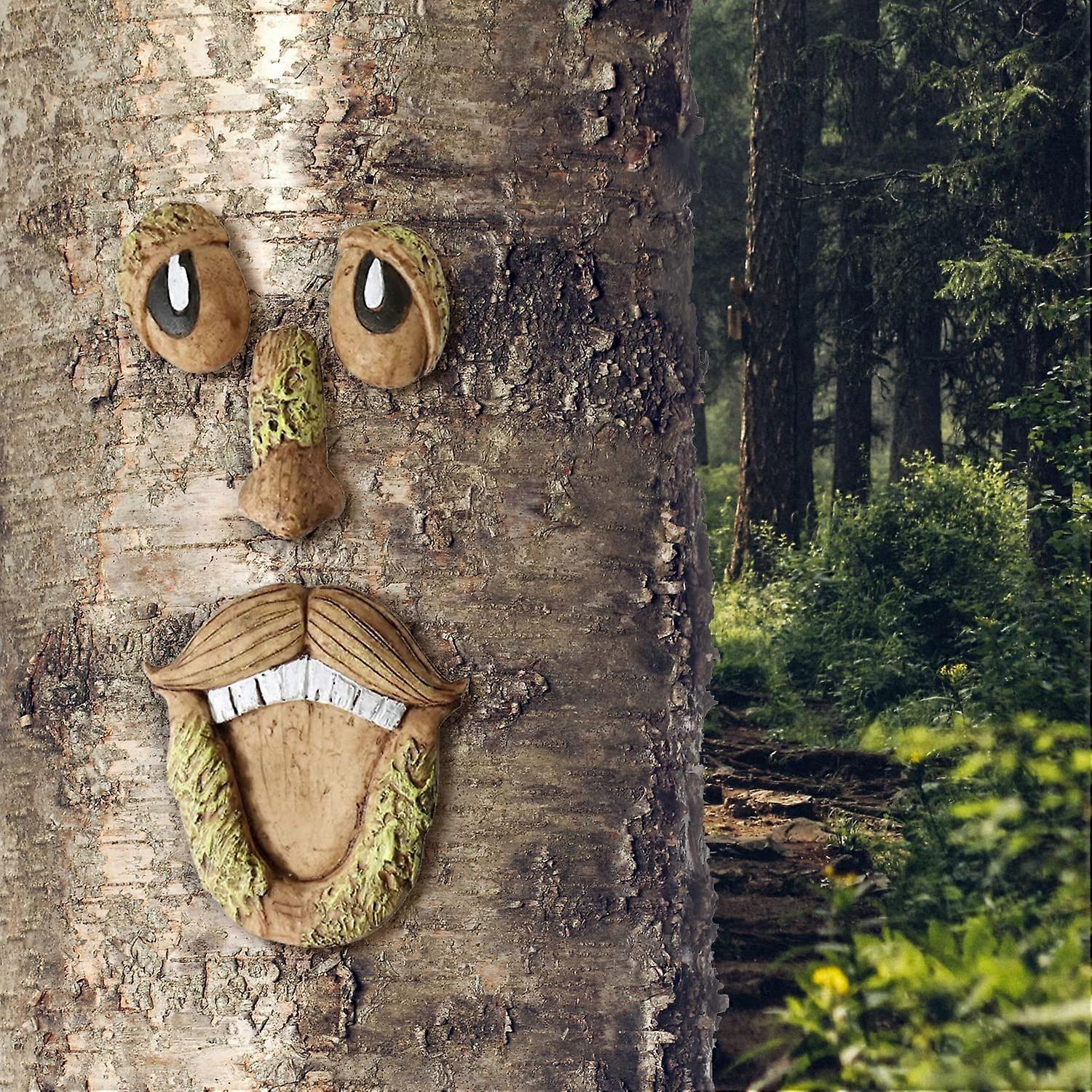 Old Man Tree Faces Decor, Garden Sculptures and Statues, Outdoor Garden ...