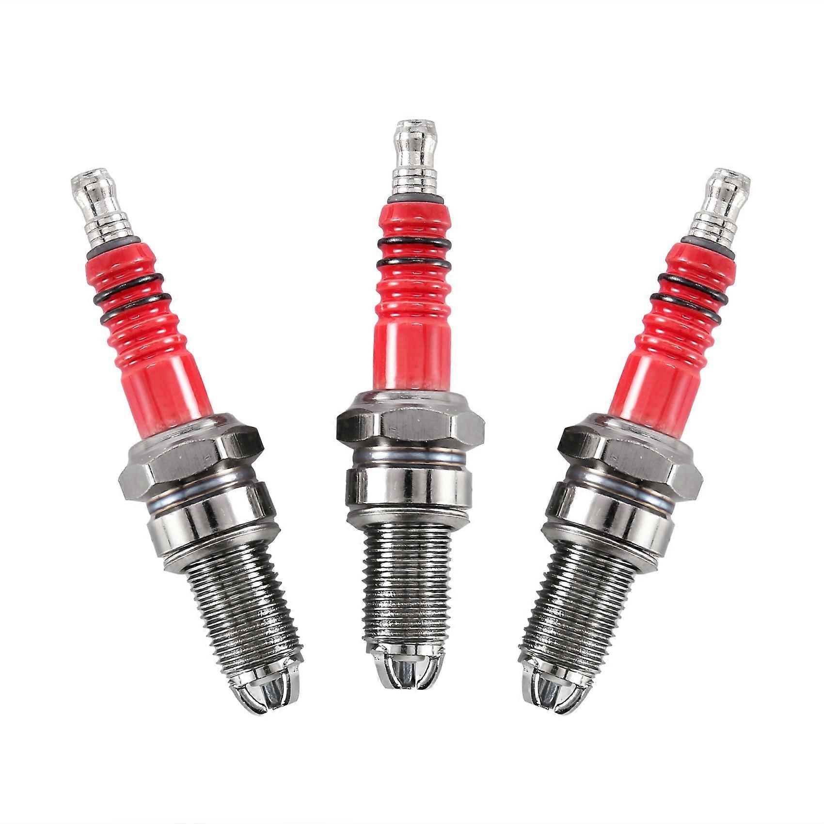 3pcs D8TC 3 Electrode Spark Plug, Racing Spark Plug with 3 Electrode ...