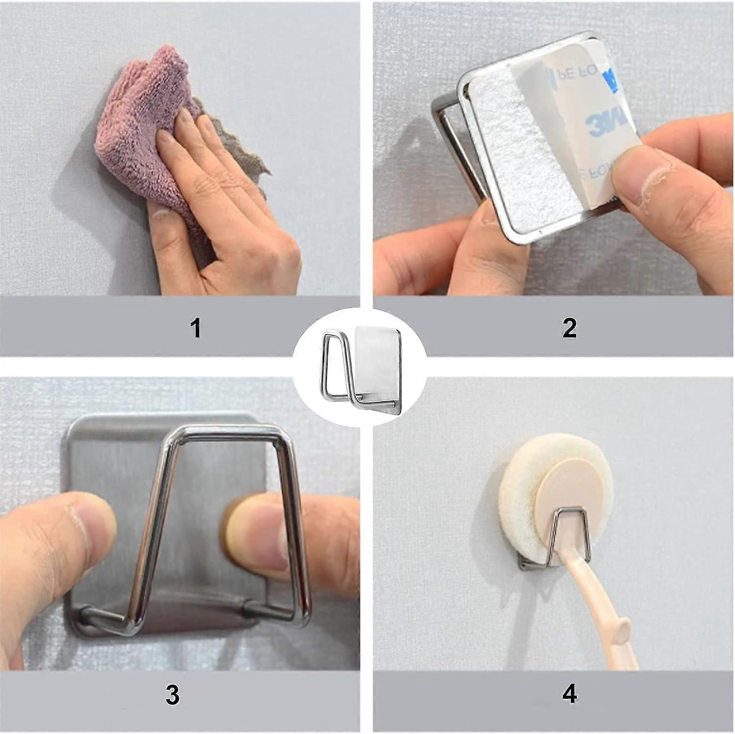 Self Adhesive Sponge Holder, 8 Pieces Stainless Steel Kitchen Sponge ...