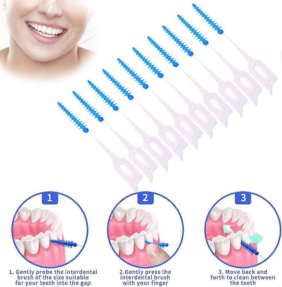 160 Pieces Dual-Use Interdental Brushes, Silicone Tooth Floss Picks ...