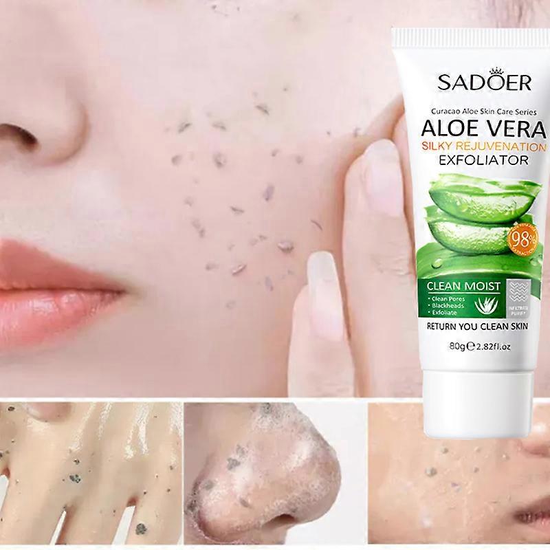 Face Exfoliating Gel Aloe Vera Facial Exfoliating Scrub Cleanses Whitening Acne Blackhead ...