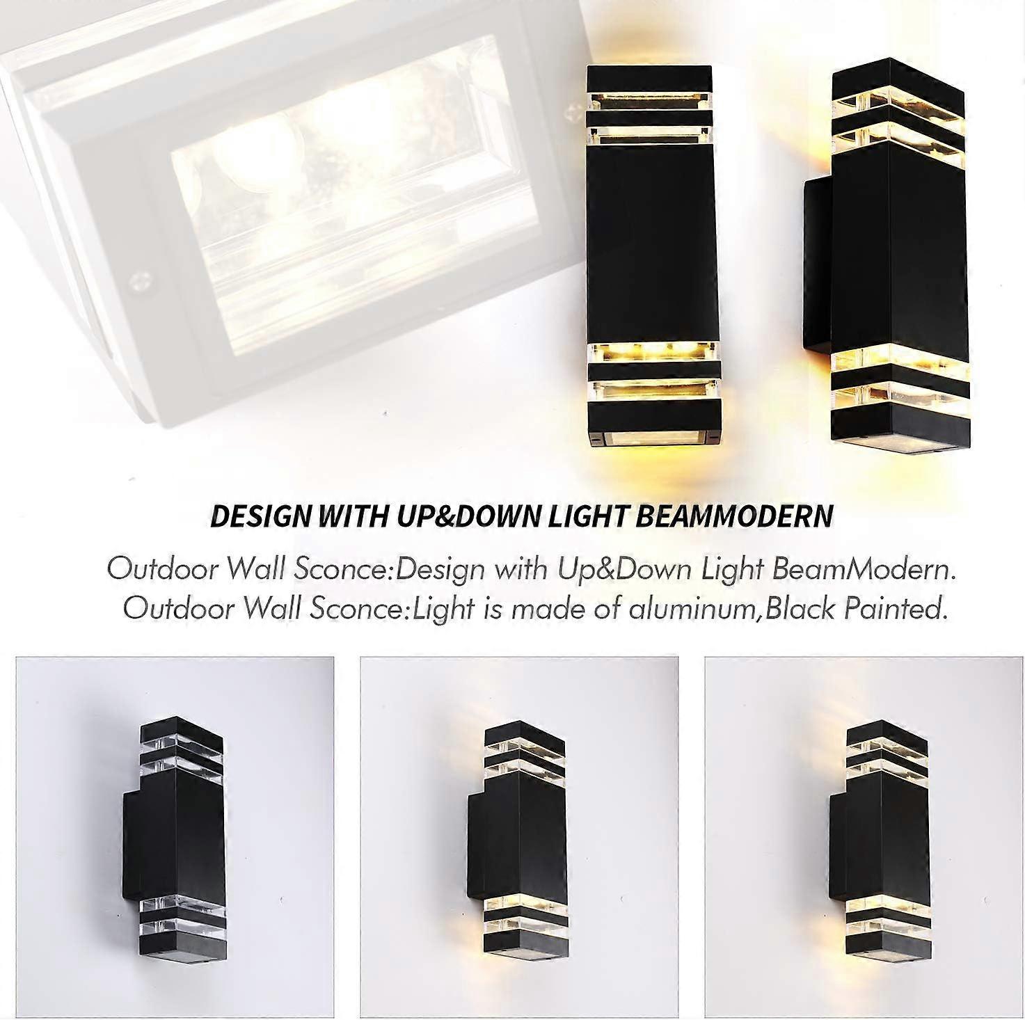 LED wall light waterproof porch light, black modern waterproof wall ...