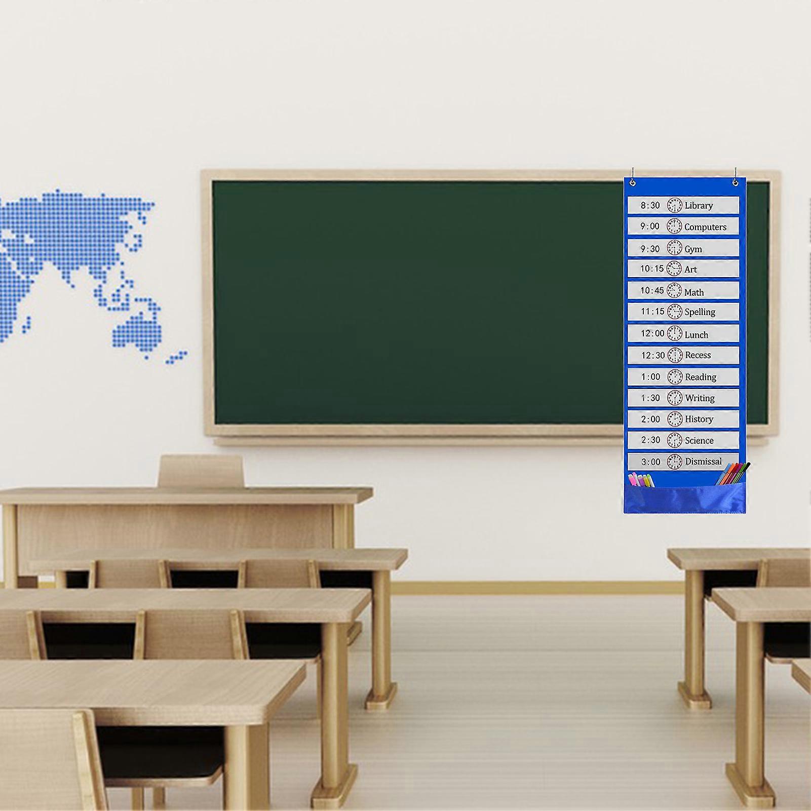 Daily Schedule Pocket Chart with 14 Clear Pockets 13 Reusable Cards ...