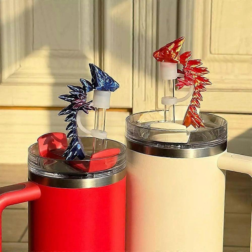 2 Pack Dragon Straw Cover Toppers Compatible for Stanleys 30oz 40oz ...