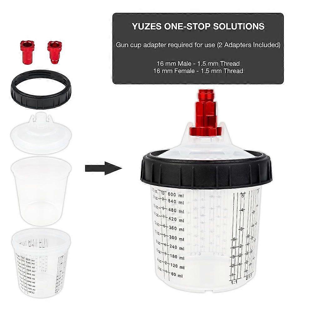 600ml Disposable Paint Cup with Connector Sprayer Cup Paint Mixing Cup ...