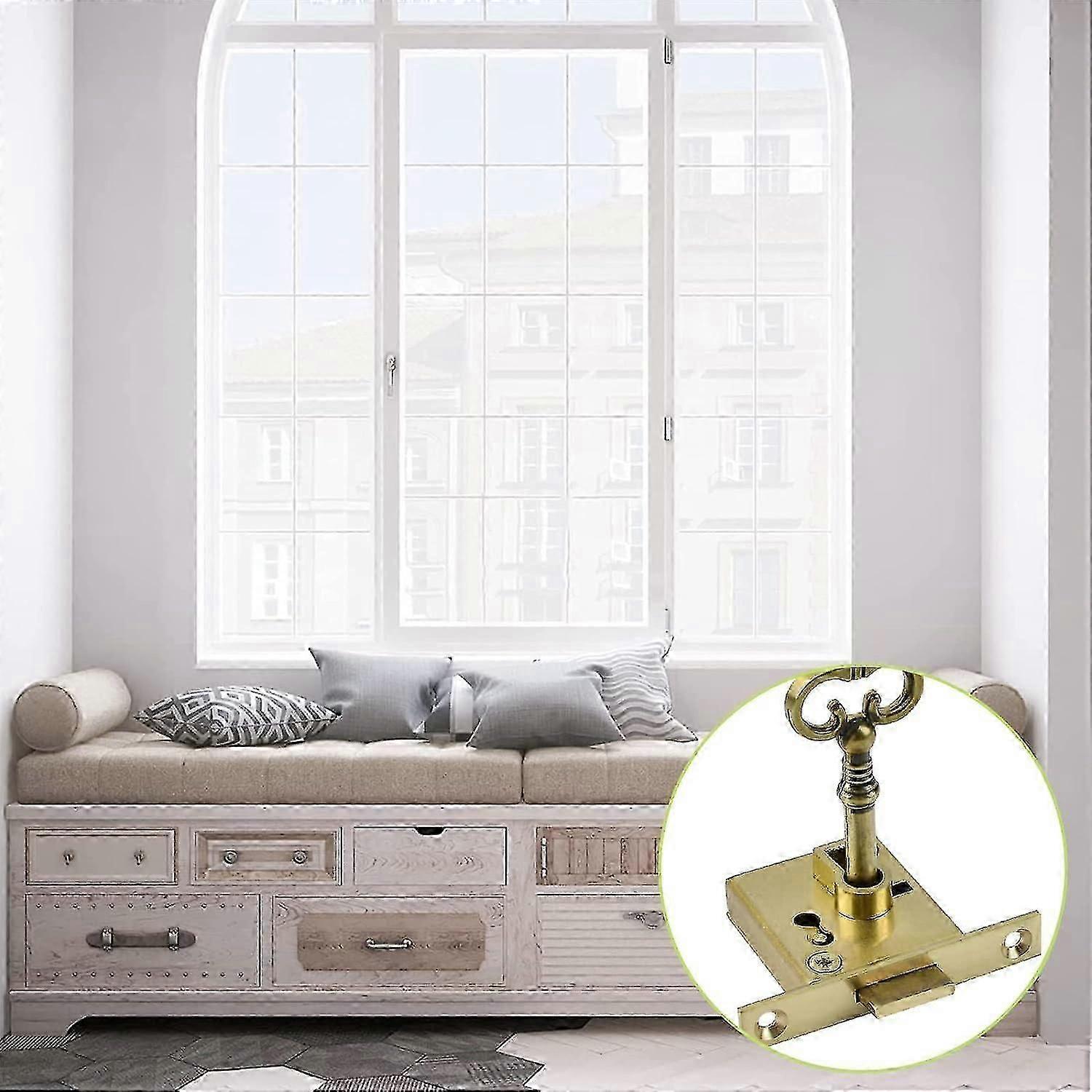 Vintage Lock, 1 Pack Gold Cabinet Lock with Antique Brass Decorative ...