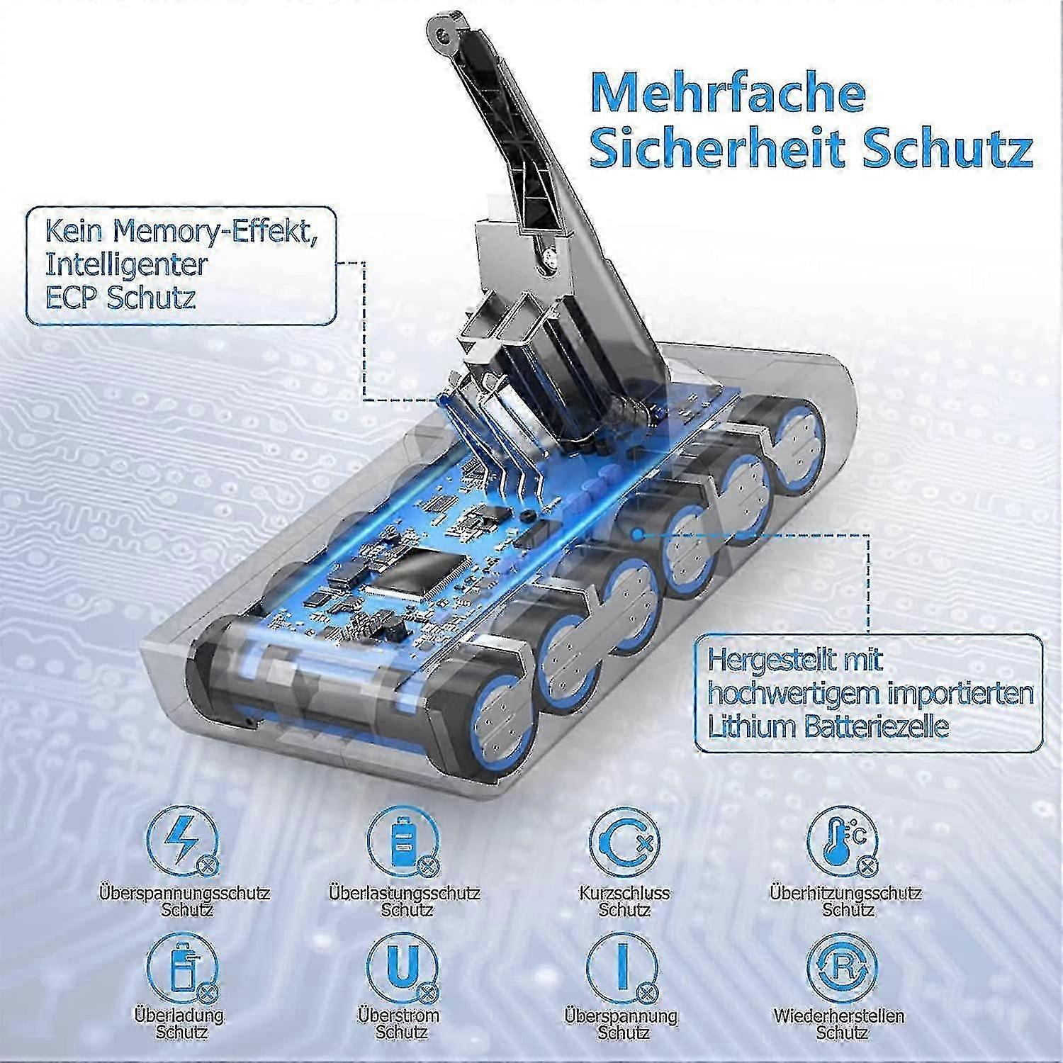 v8 Battery Motorhead Vacuum,V8 Battery, 21.6v 6000mah Sv10 Battery ...