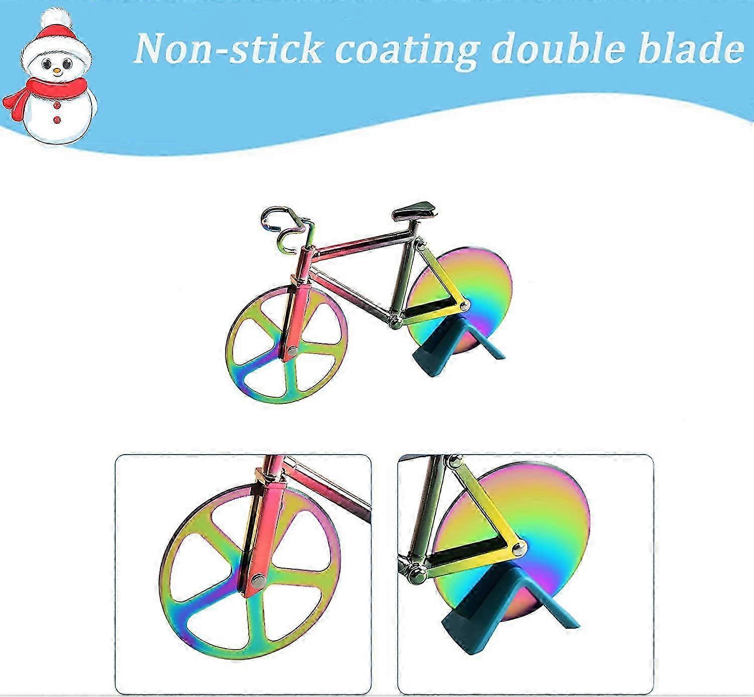 Bike Pizza Cutter, Bike Non-Stick Pizza Cutter with Stand, Super Sharp ...