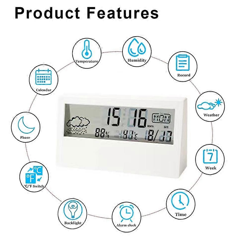 Multifunctional Digital Clock, Battery Operated Timekeeper With ...