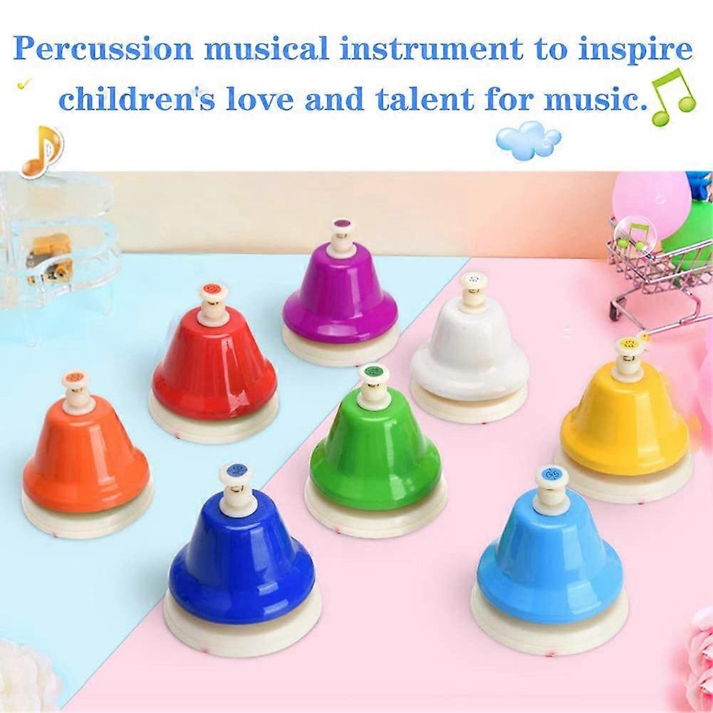 Desk Bells, 8 Notes Diatonic Metal Hand Bells, Rainbow Music Bells ...