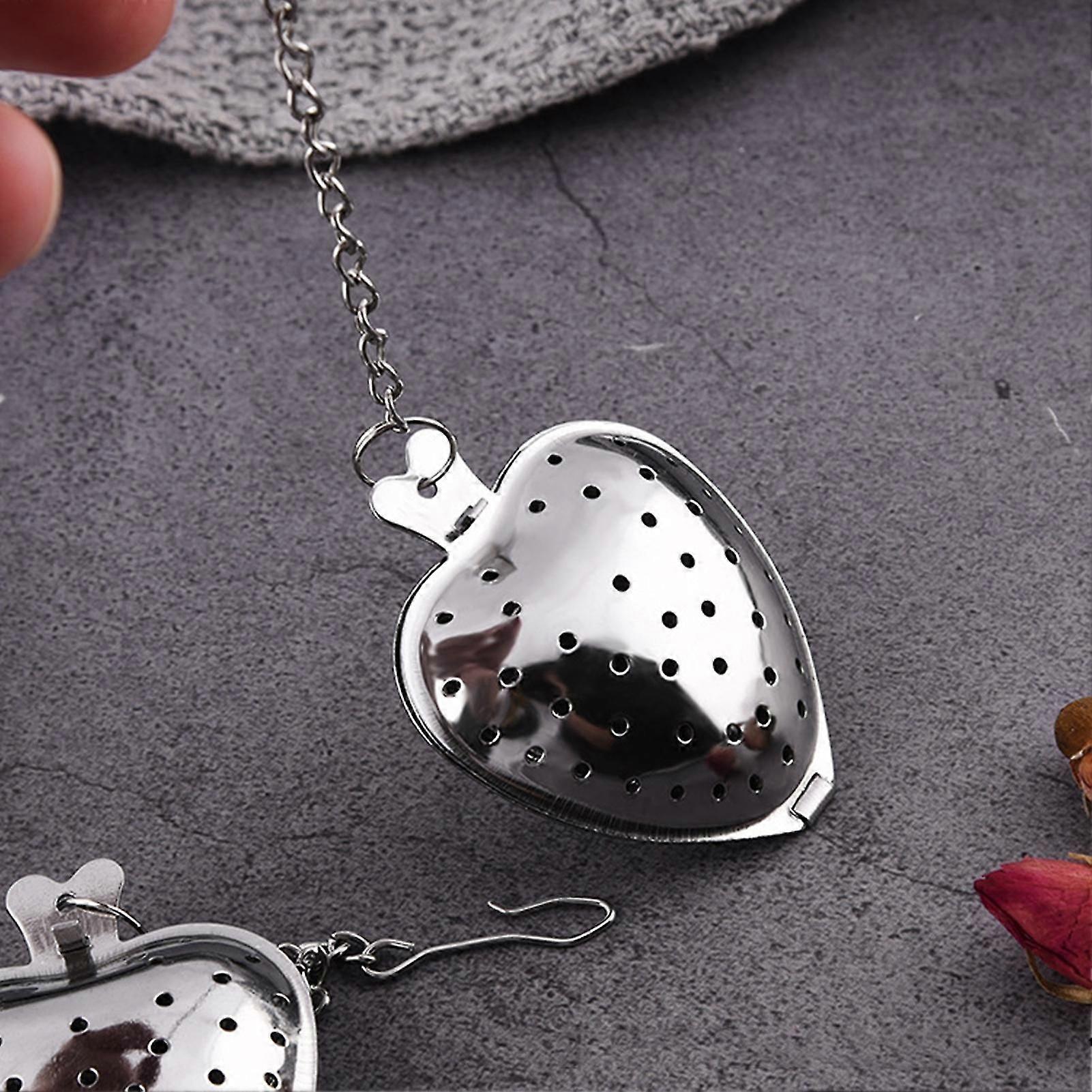 2Pcs/Set Tea Strainer Heart Shape Large Capacity Stainless Steel Steep ...