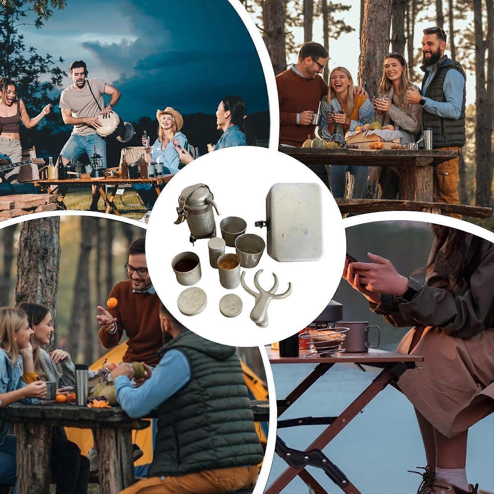 Camping Coffee Kit, Vintage Espresso Maker Set For Travel Outdoor ...