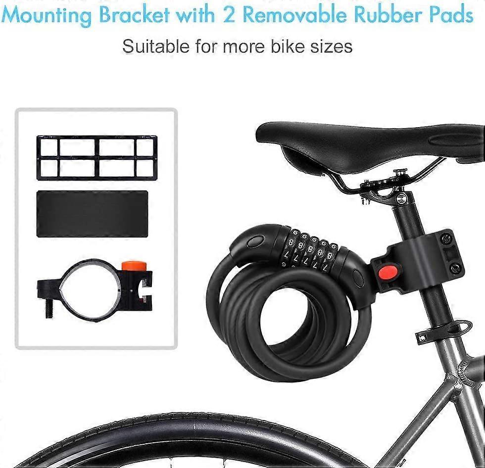 Bike Lock Bicycle Locker Combination 5 Digit 120cm/12mm Long Cycle ...