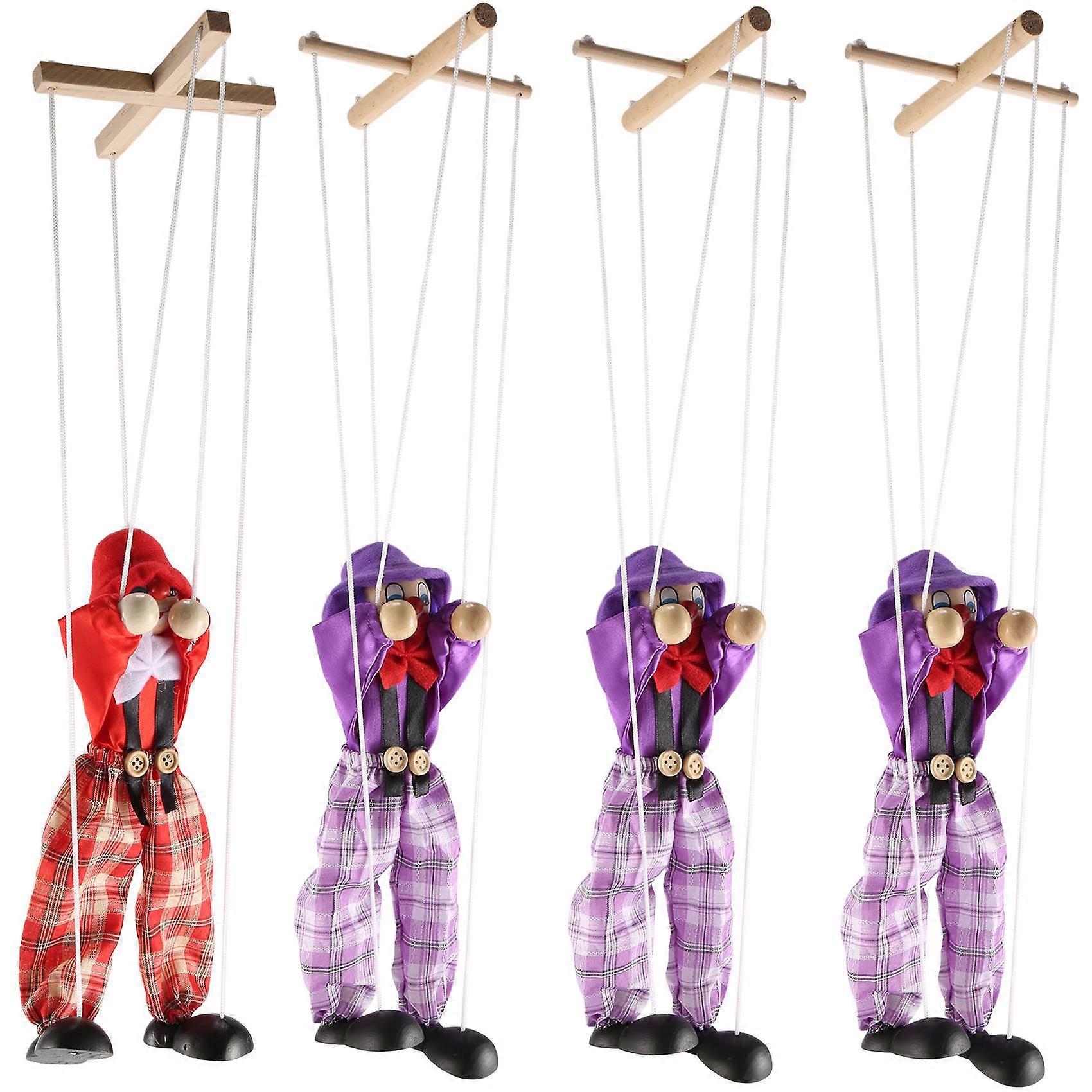 4 förpackningar Clown Leksaker Pull String Puppet Kid Leksaker för ...