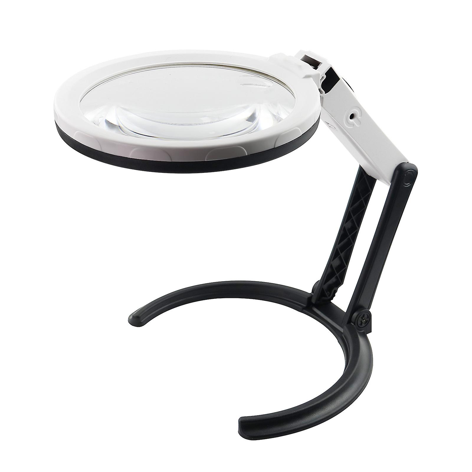 Standing Handheld Illuminated Magnifier, Table Magnifier with LED Light ...