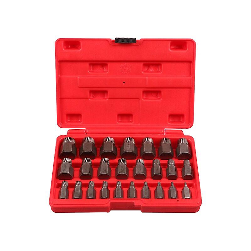 25pcs High Carbon Steel Multi-Spline Hex Head Screw Extractor Set ...