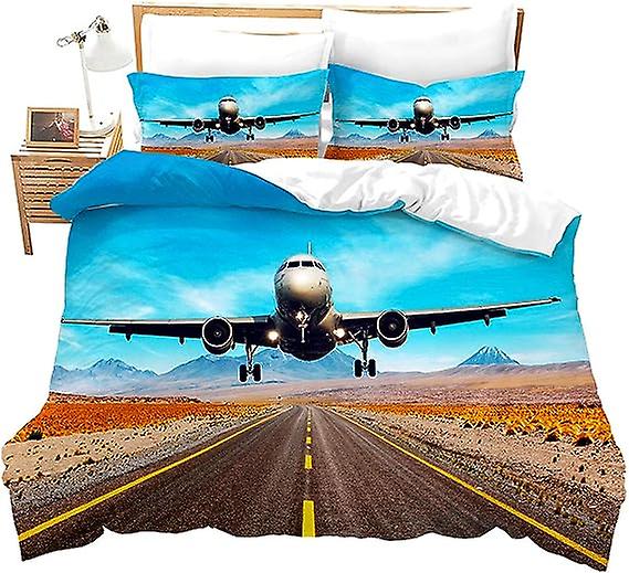 Duvet Cover Set For Kids Children Teens Aviation Aircraft Runway ...