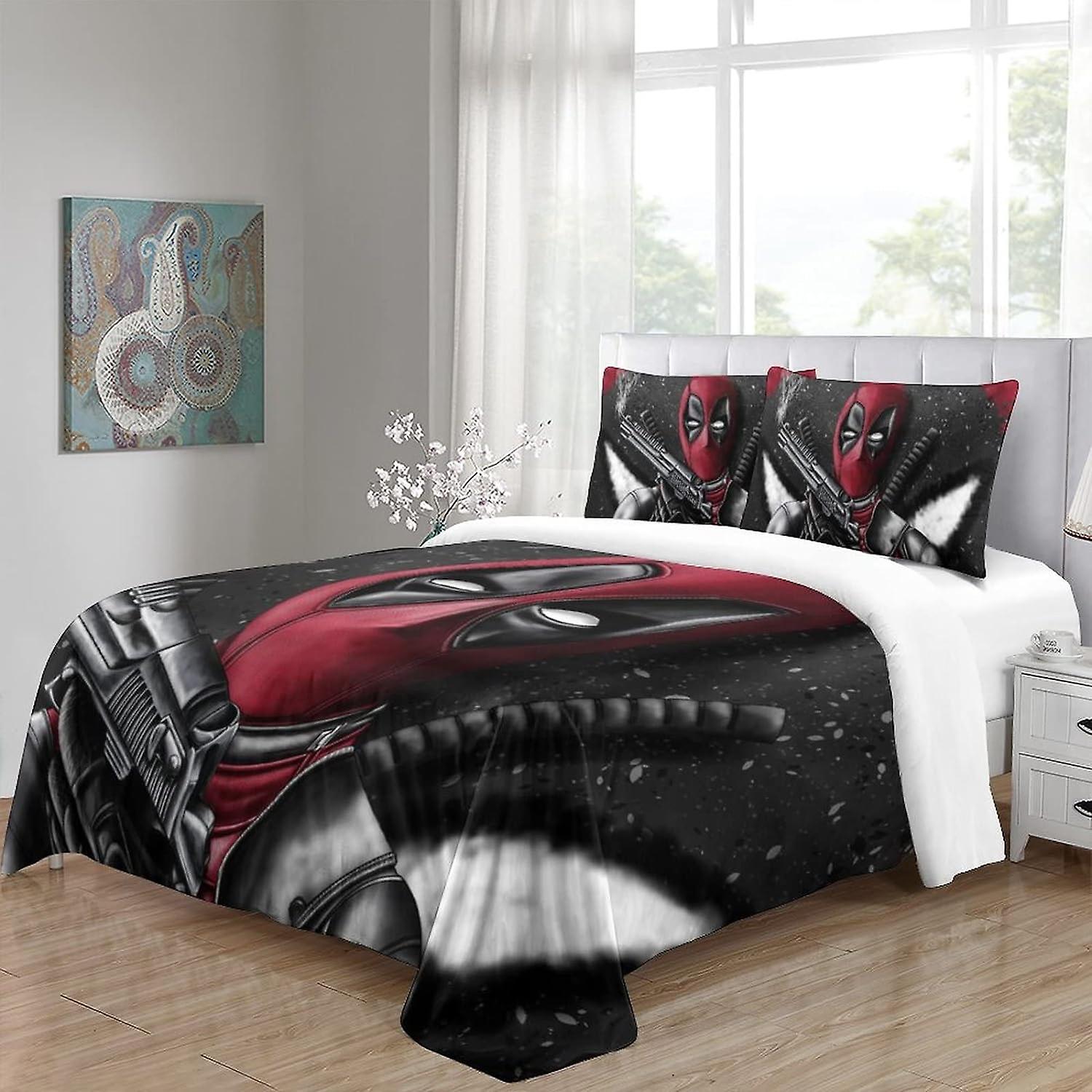 HOUKIG Bed Set Deadpool Superheroes with Duvet Cover And Pillowcase ...