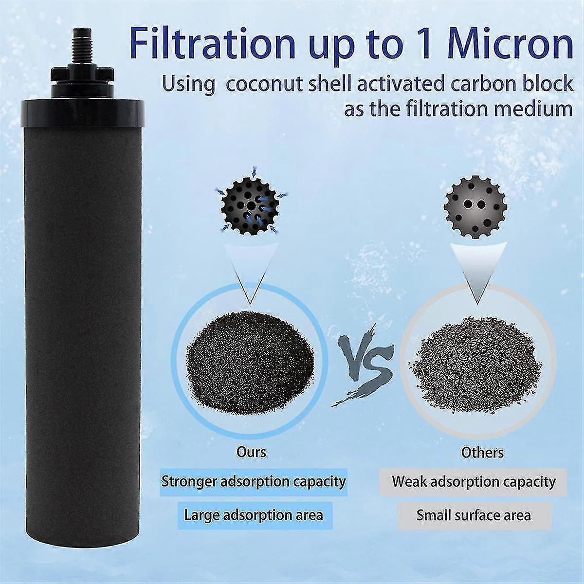 4PCS Water Filter Replacement for BERKEY Black Activated Carbon BB9-2 ...