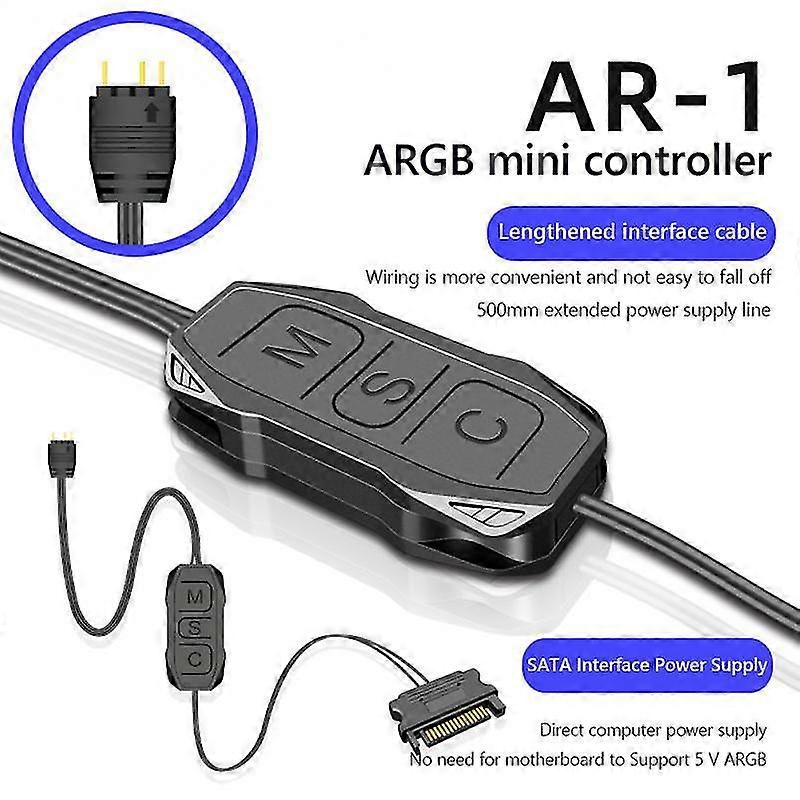 Mini Argb Controller Lengthen Cable Wide Compatibility 5v 3 Pin To Sata ...