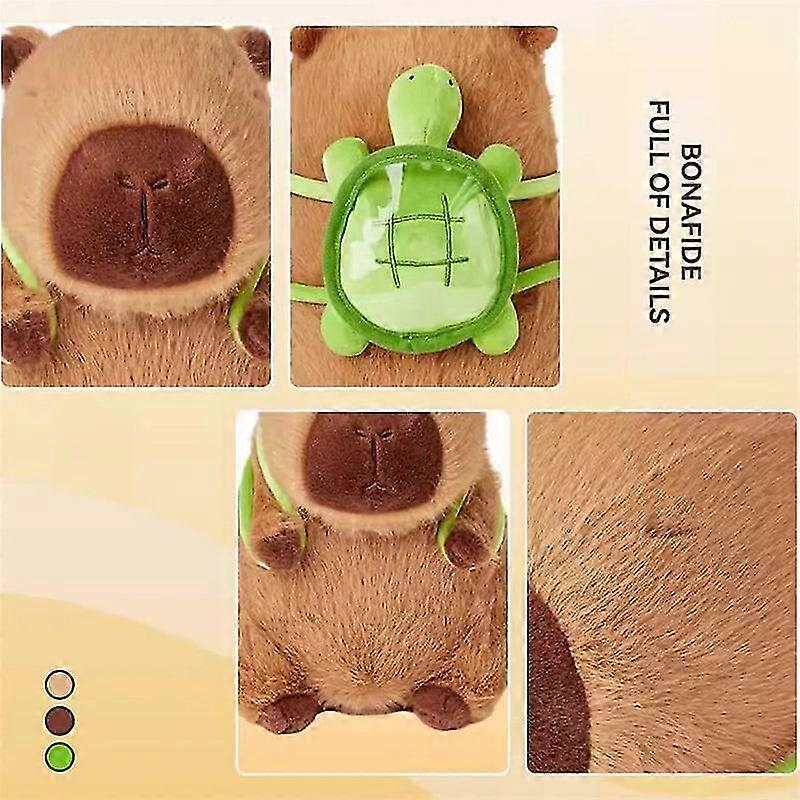 Capybara Plush Toy, Capybara Carrying Turtle Realistic Soft Capybara ...