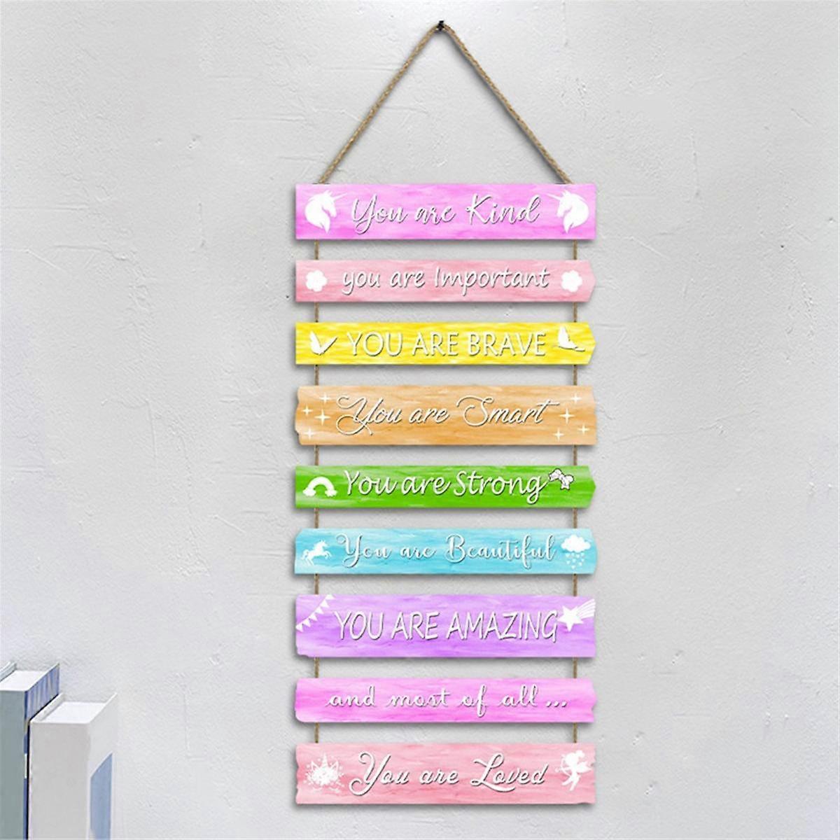 Girls Room Decor Bedroom Inspirational Wall Art for Kids Rainbow Wall ...