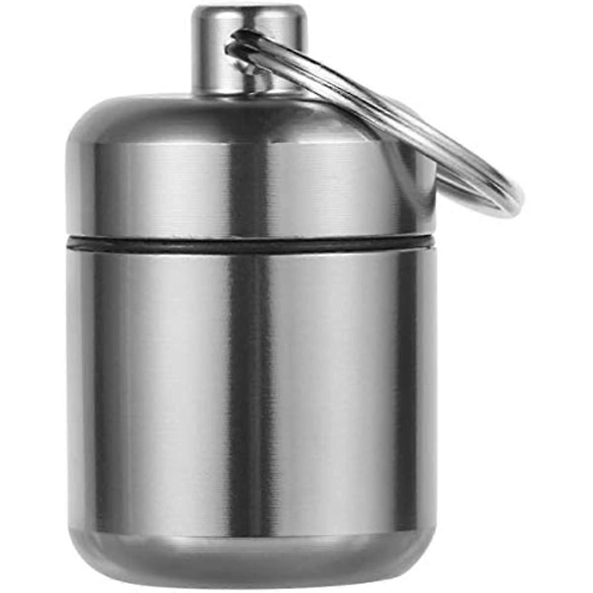 EXCEART Pill Container 2Pcs Aluminum Medicine Boxes Keychains Keyring ...
