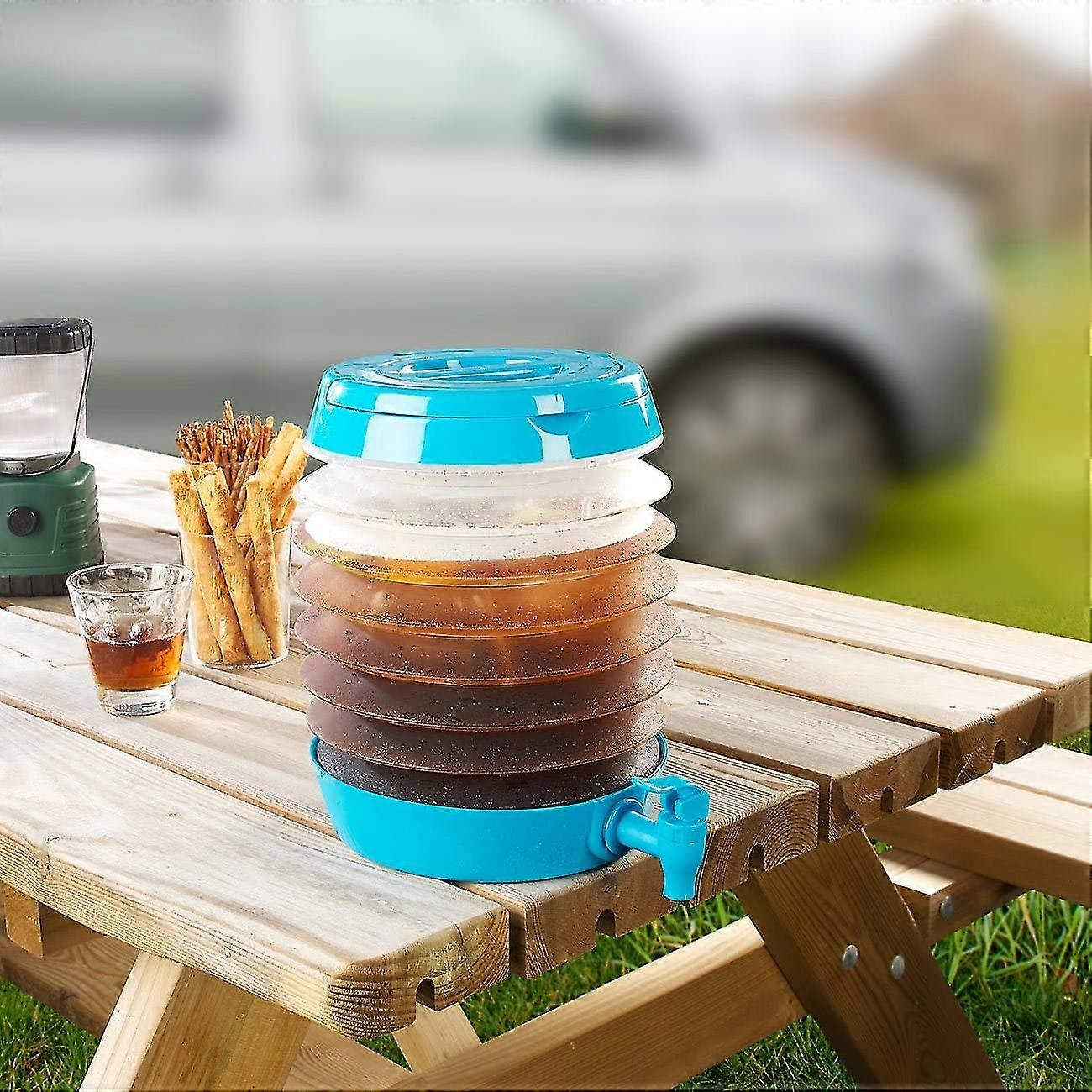 Water Dispenser: Foldable Canister, Spout, Stand, 5.5 Litres, Blue ...