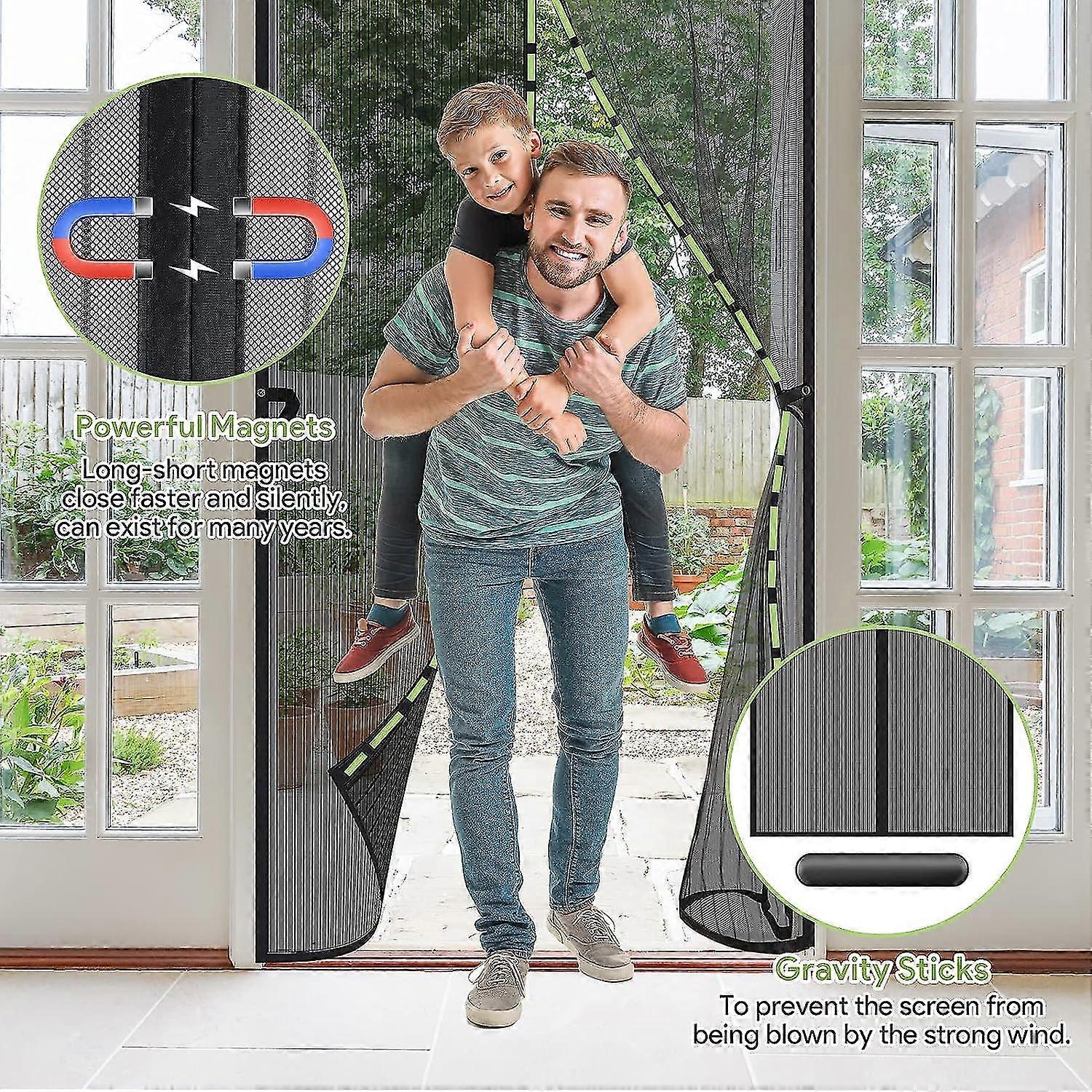 New Magnetic Fly Screen Door Curtain, 90*200cm Fly Screen Door Curtains ...