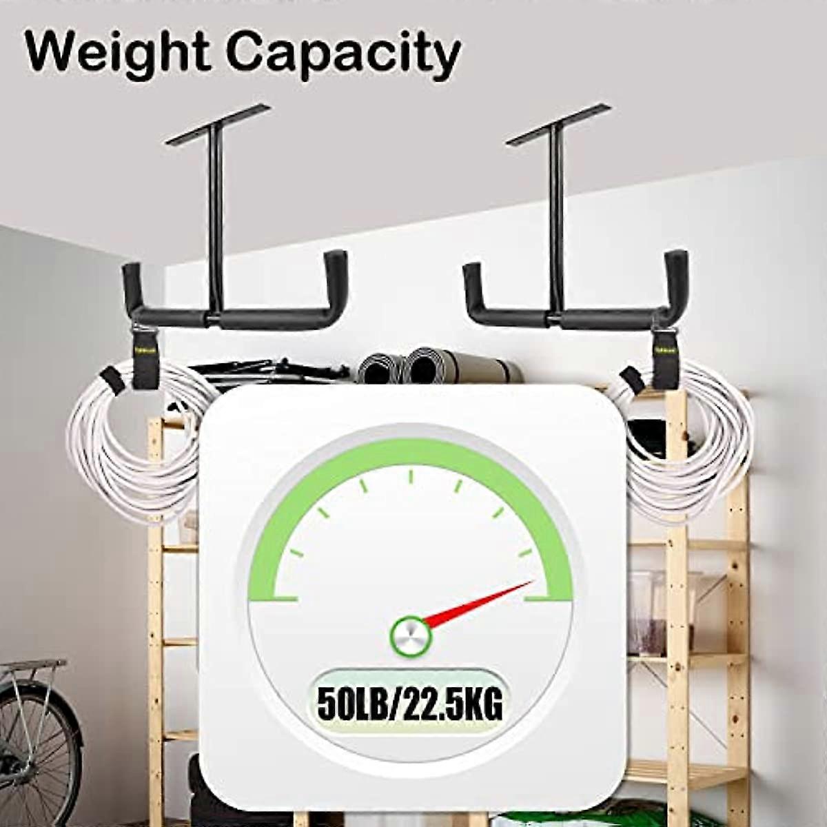 2 Set Overhead Garage Storage Rack, Heavy Duty Overhead Storage Double ...