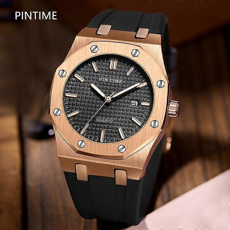 PINTIME Casual Mens Klockor Top Brand Lyx Kvarts Armbandsur Sport Gummi ...