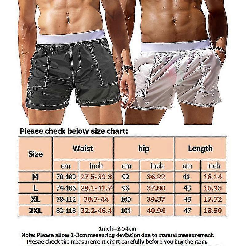 Men's Transparent Shorts Exercise Stretch Waist Beach Casual Pants ...