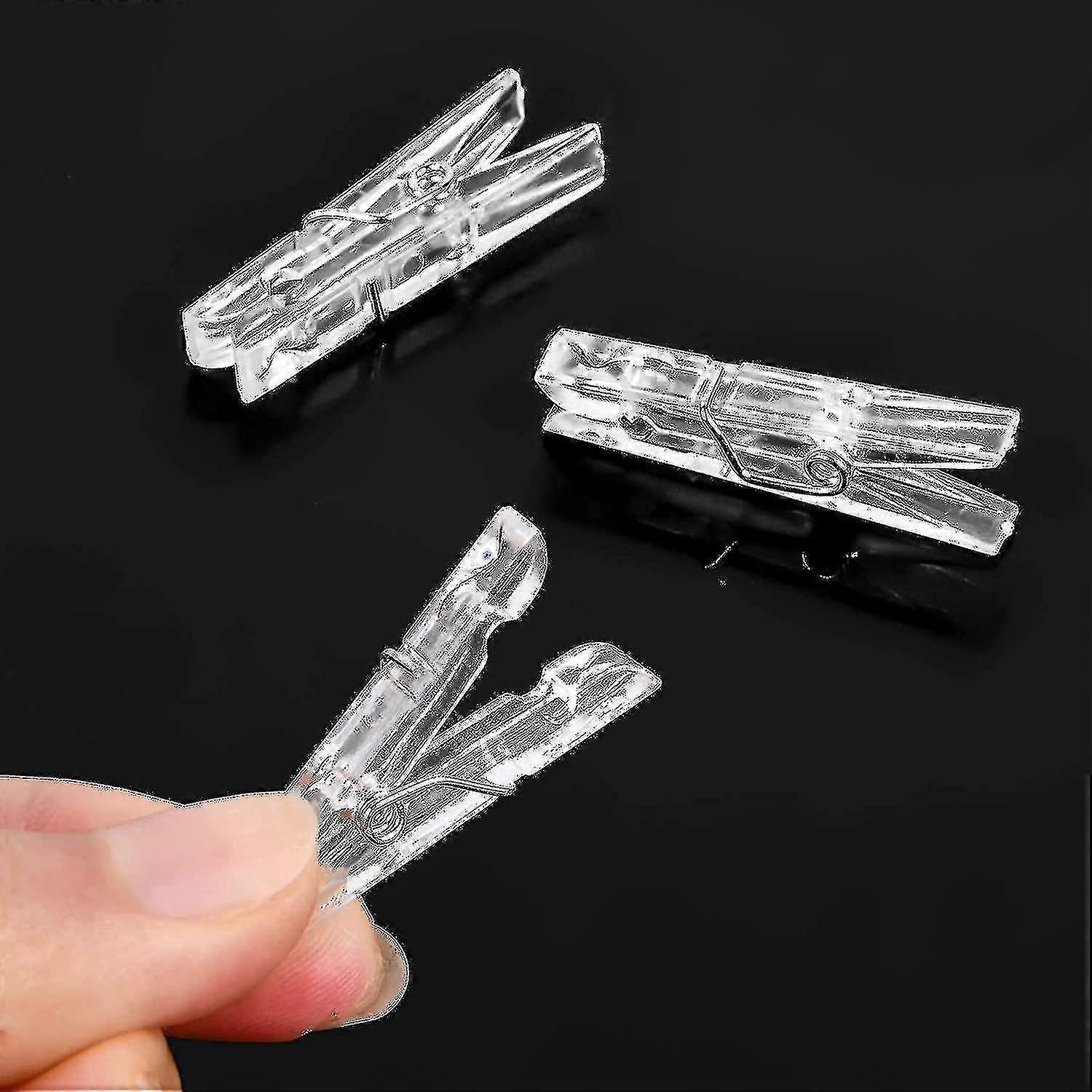 100 Pcs Mini Pegs For Photos Tiny Photo Clips Clear Plastic Clothes ...