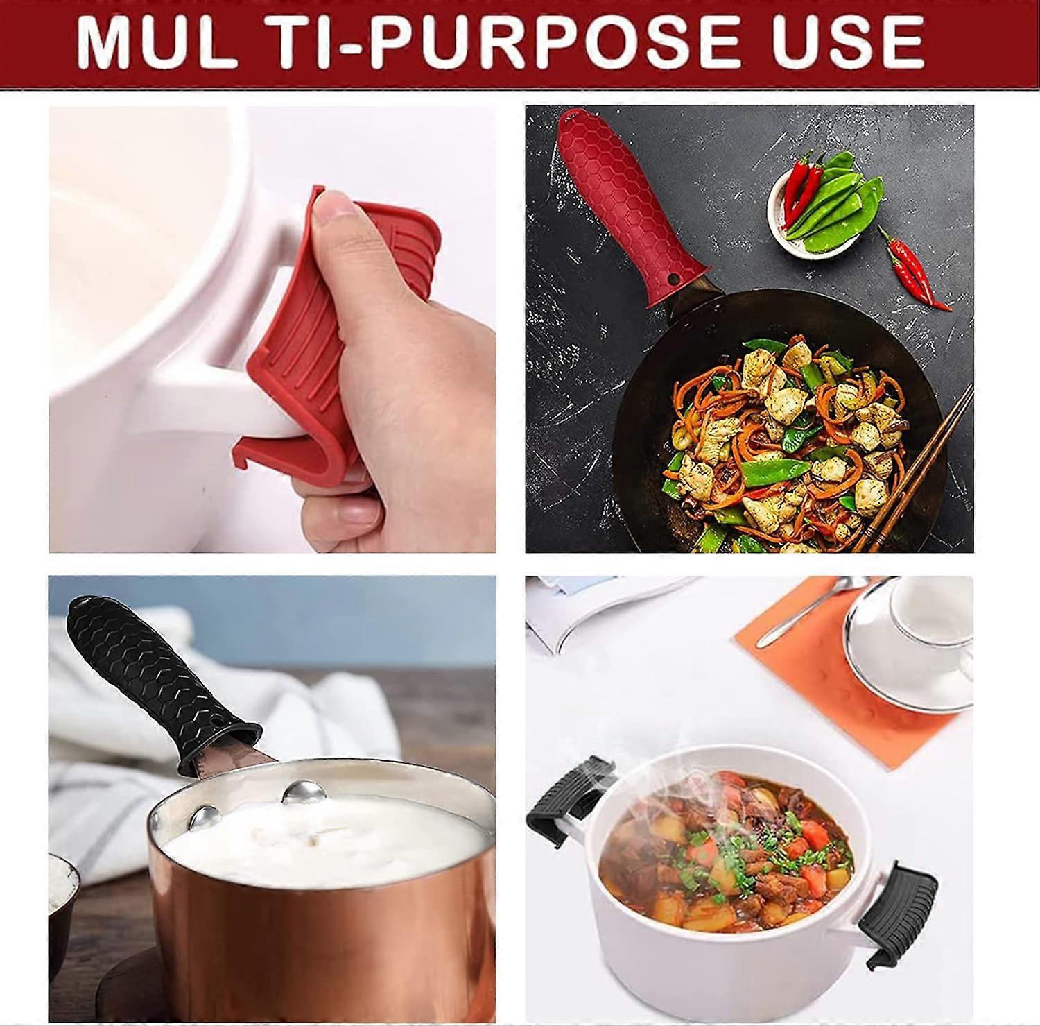 Silicone Cast Iron Skillet Handle Covers Heat Resistant for Frying Pans ...