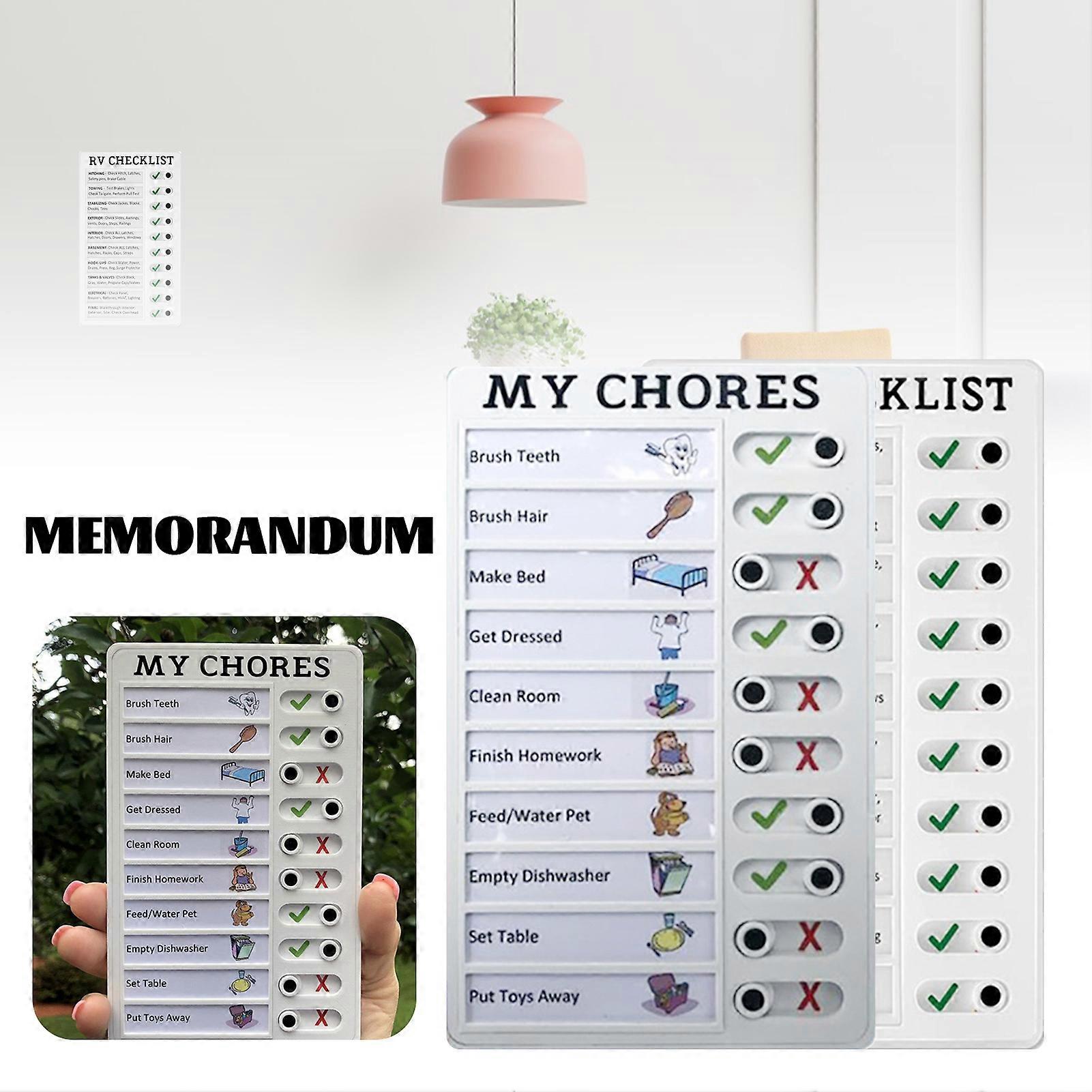 Chore Chart for Kids Sliding Routine Chart Reusable To Do List RV ...