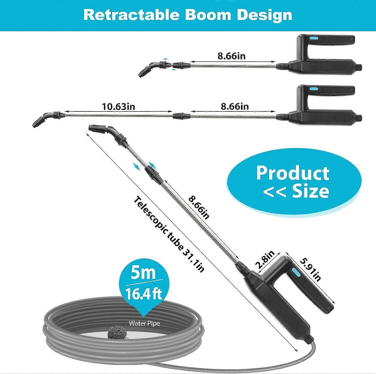 Battery Pressure Sprayer, Electric Plant Sprayer with 23.6 Inch ...