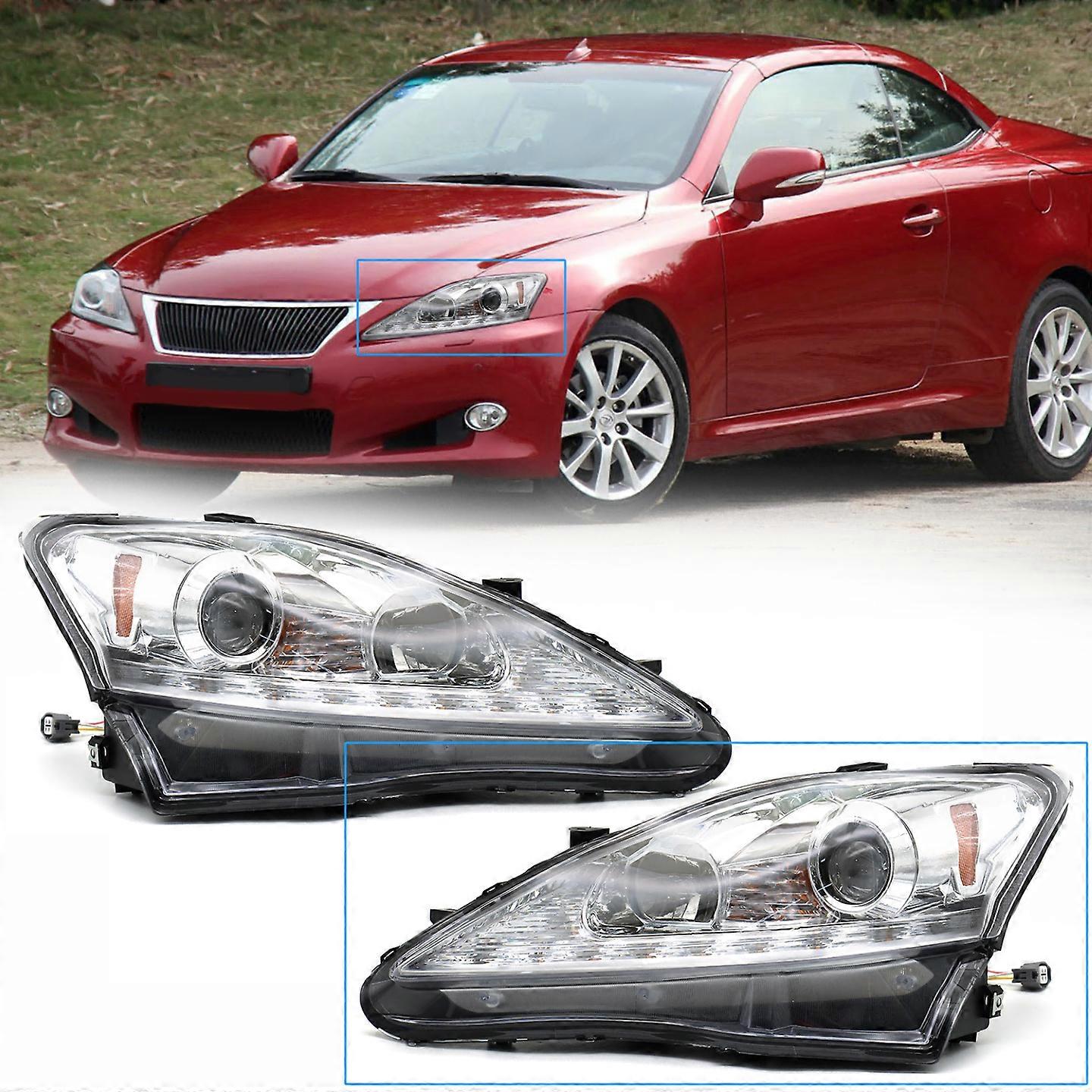 Headlights Assembly Fit for 2006~2013 Lexus IS250 IS350, Pair Halogen Headlamps, Left/Driver ...