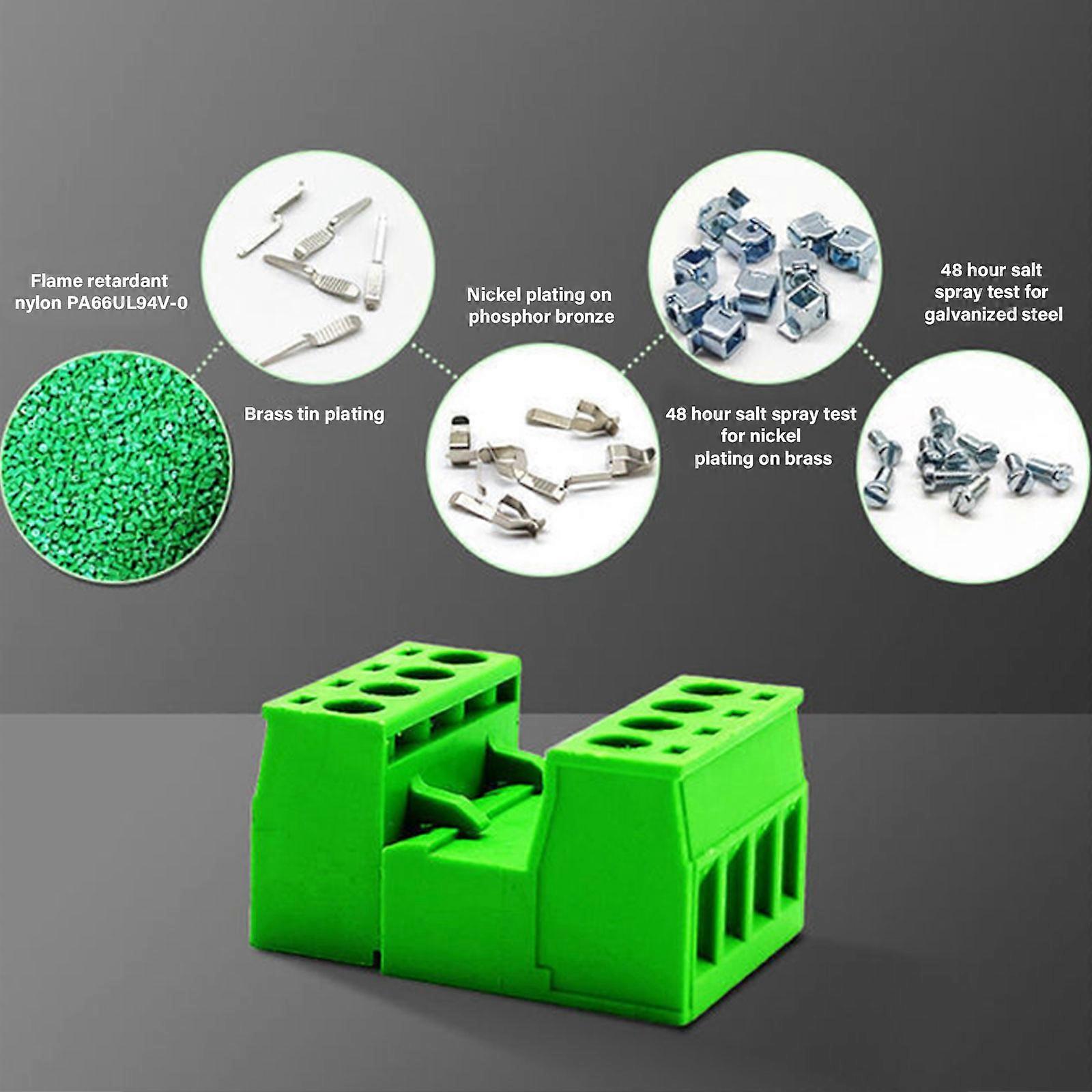 10Set 5.08MM PCB Pluggable Terminals Block Connector Butting Style 2/4/6/8Pin Screw Terminals ...