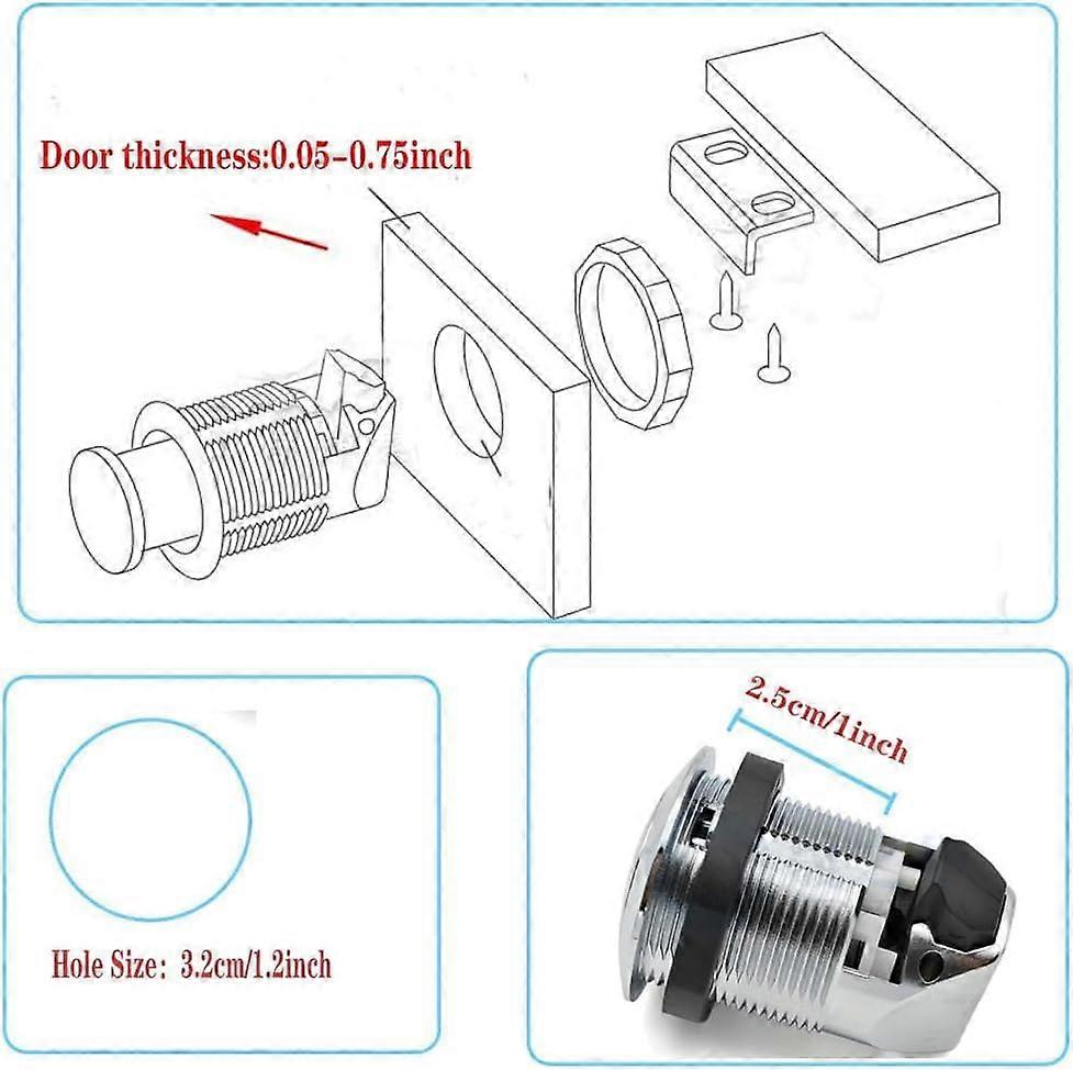2Pcs Push Button Latch, Push to Close Latches for Perpendicular Configurations Door Latches ...