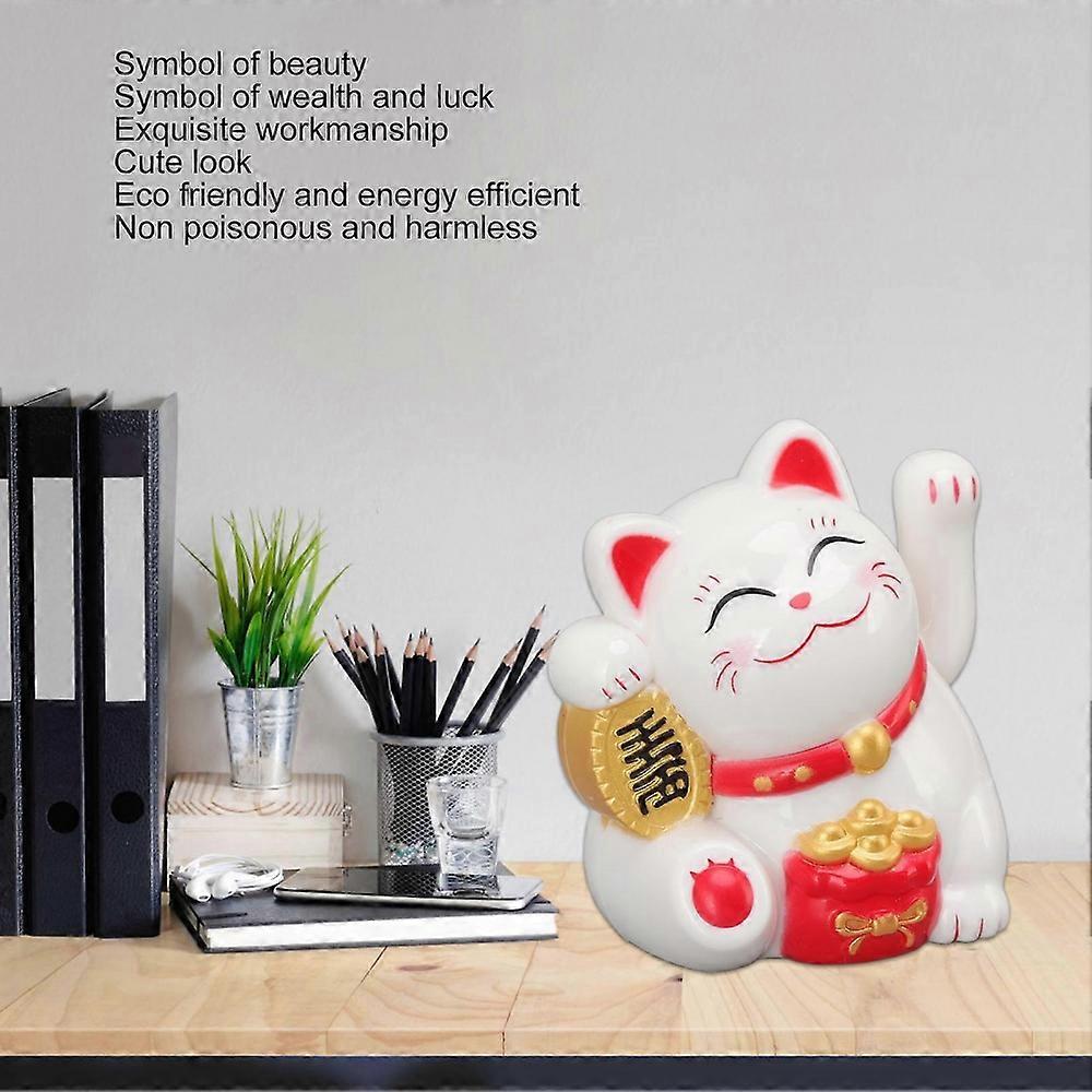 Chinese Lucky Cat Fortune Cat Decoration Waving Arm Solar Light ...