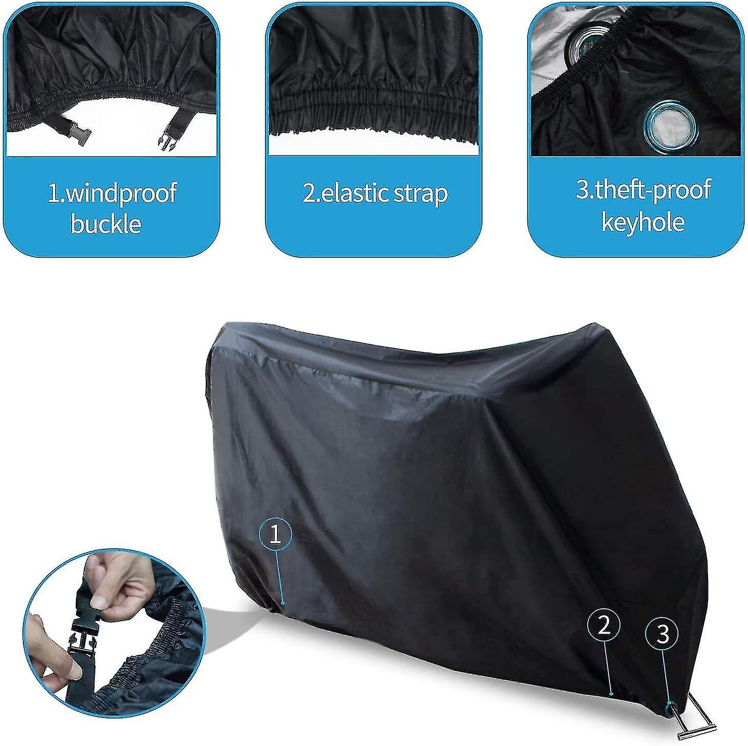 Motorcycle Cover, Winterproof Waterproof Motorcycle Tarpaulin Outdoor ...