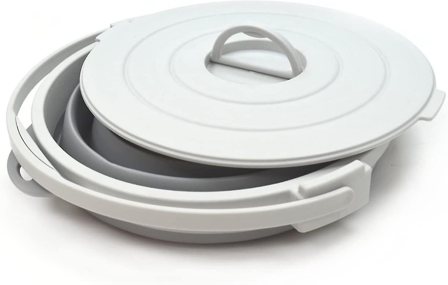 10l Collapsible Fishing Bucket With Locking Lid - Foldable Round Tub ...