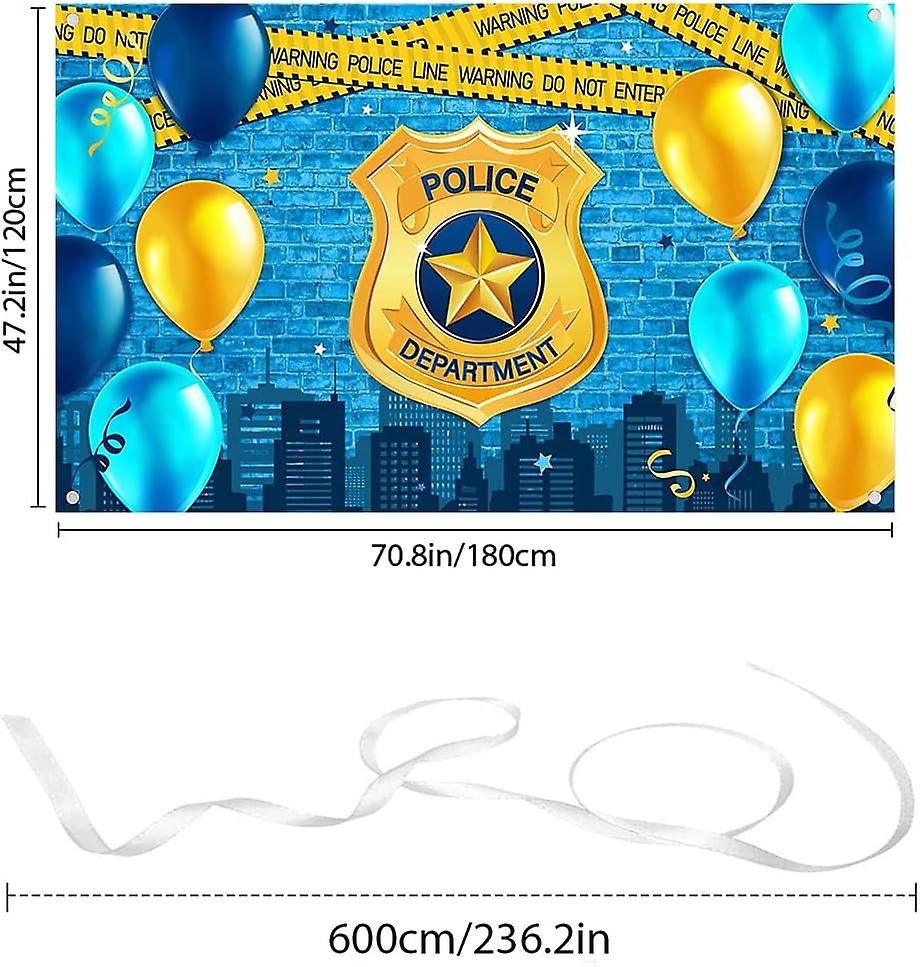Police Backdrop Police Theme Happy Birthday Party Decorations Police ...