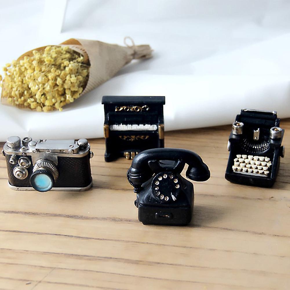 Retro Phonograph Typewriter Figurine Mini Sculpture Art Craft Table ...