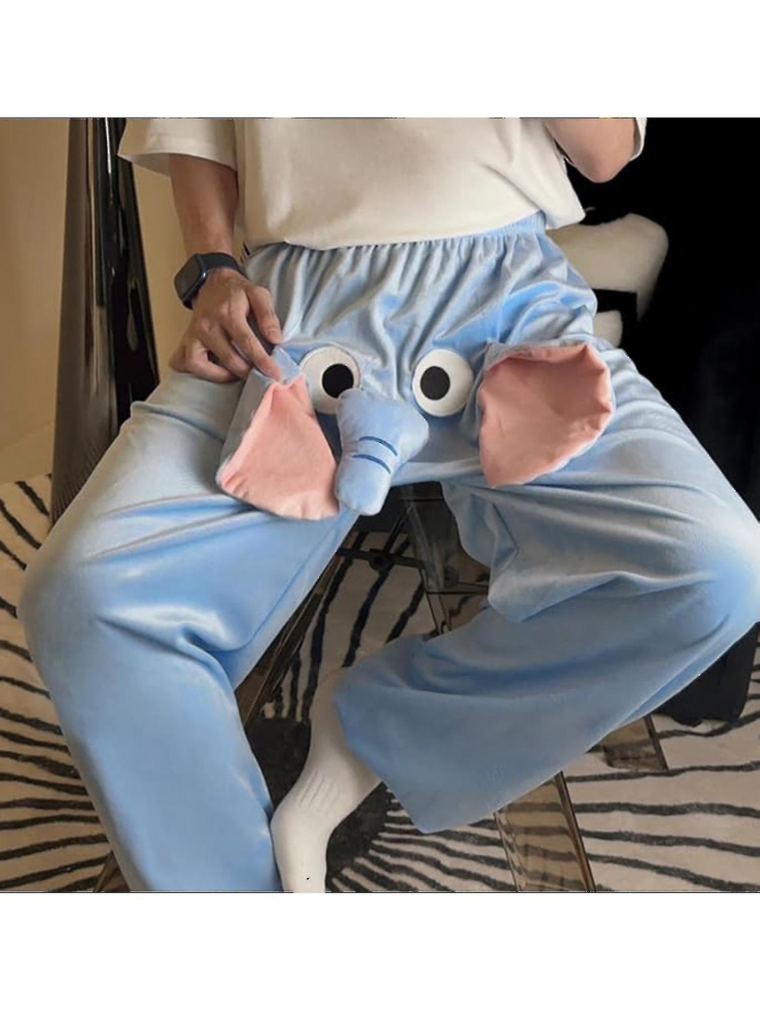Funny Elephant Pants Womens Mens Lounge Pants Home Plush Couple Pajama ...