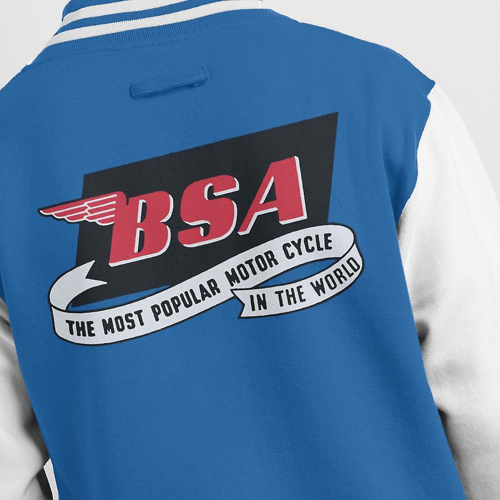 BSA Most Popular Motor Cycle In The World Logo Men's Varsity Jacket ...